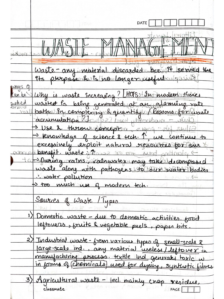 Waste Management Notes | PDF
