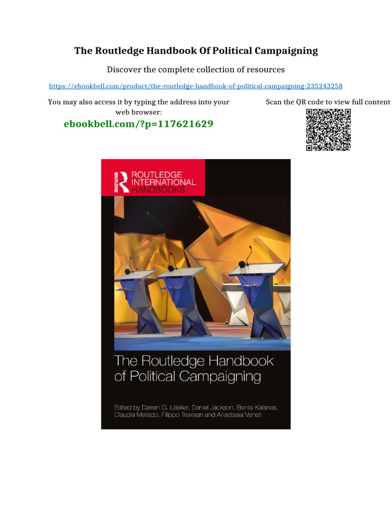 The Routledge Handbook of Political Campaigning available all format ...