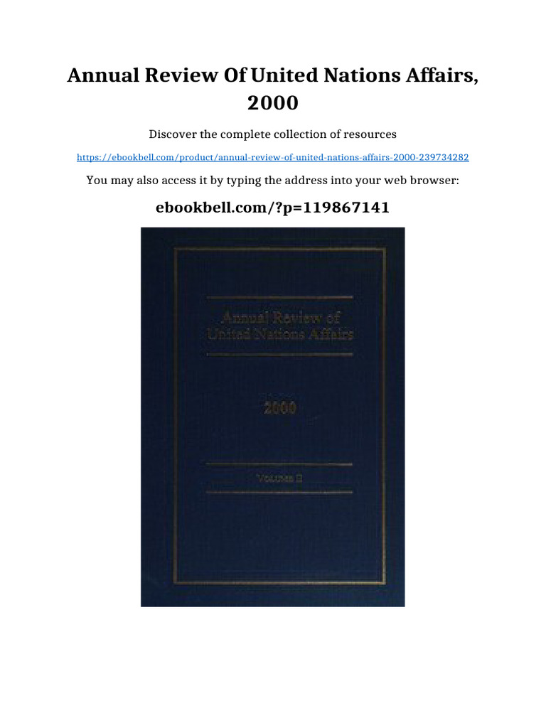 Annual Review of United Nations Affairs, 2000 Sample | PDF | Software ...