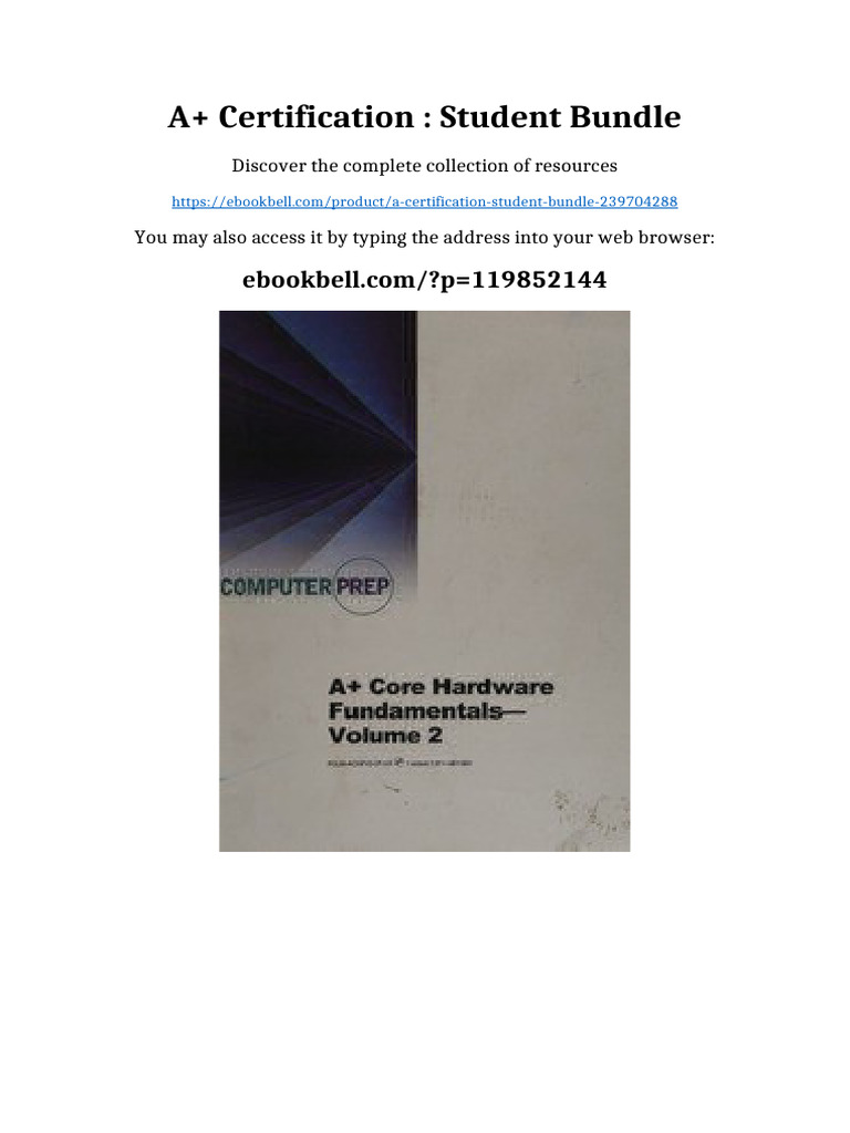 A+ Certification: Student Bundle Full | PDF | Property | Knowledge