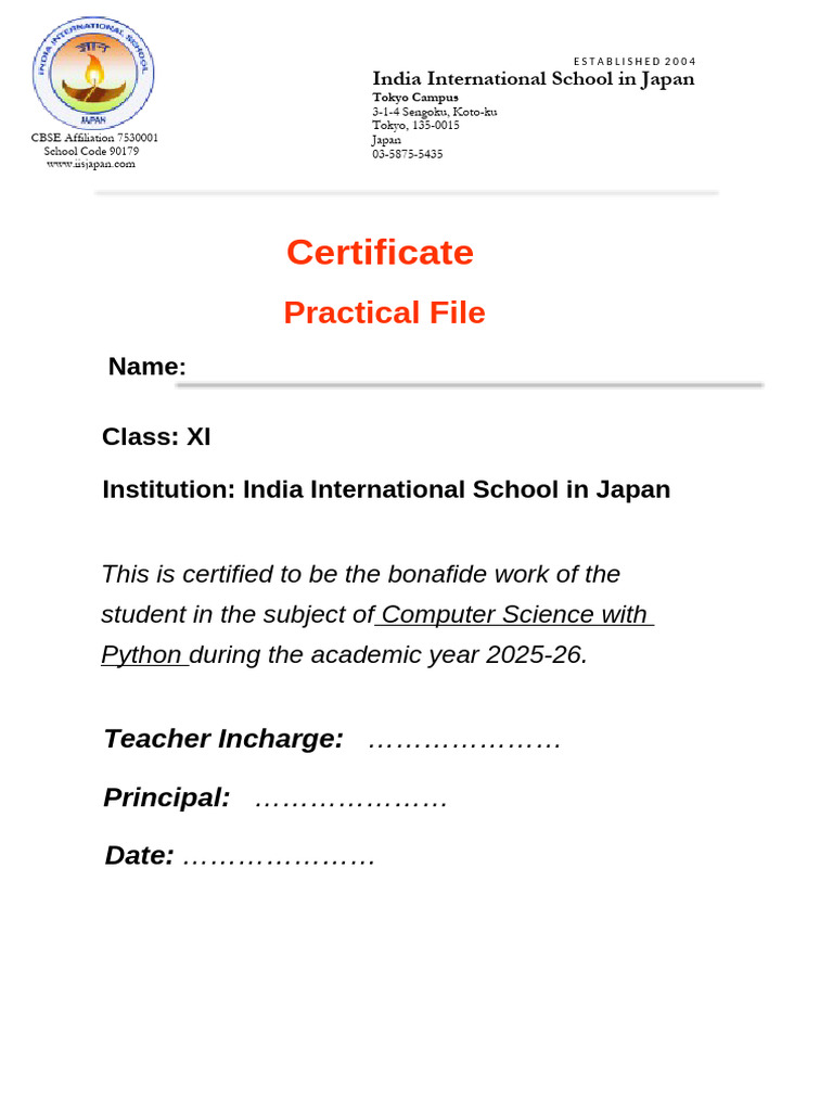 Updated - Practical File Certificate | PDF
