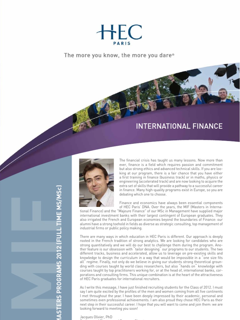 Brochure HEC MSc. International Finance | Download Free PDF | Master Of ...