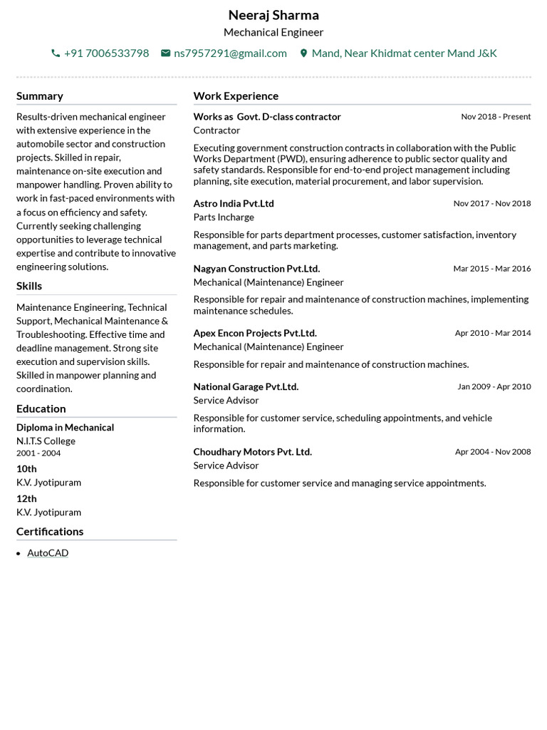 Neeraj Sharma-Resume | PDF | Economies | Business