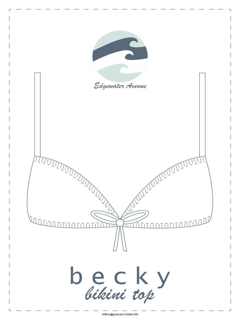 Becky Bikini Top Pattern | PDF | Seam (Sewing) | Sewing