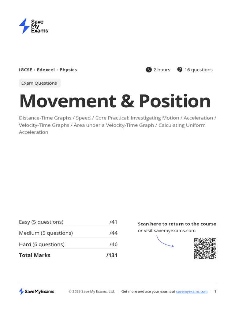 1.1-Movement and Position Solutions | PDF | Area | Acceleration