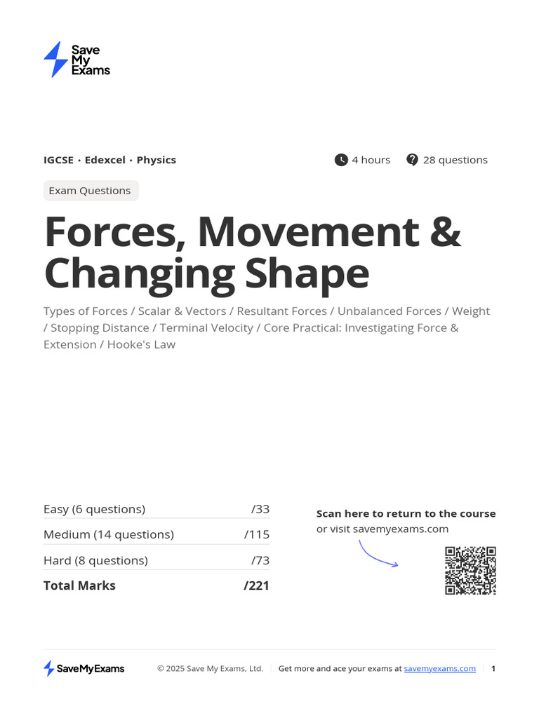 1.2-Forces Movement and Changing Shape | PDF | Force | Velocity