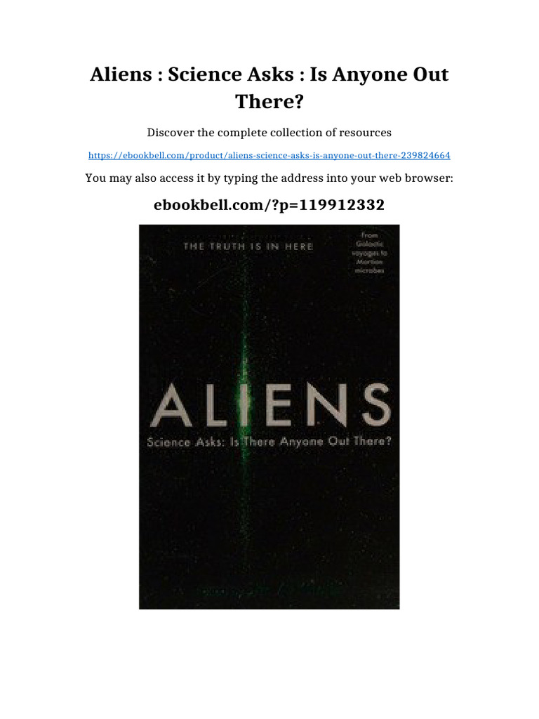 Aliens : science asks : is anyone out there? online reading | PDF ...