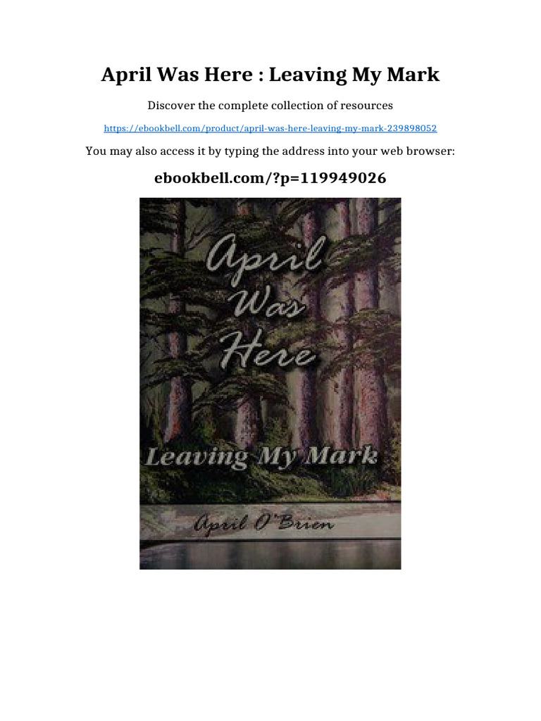 April Was Here: Leaving My Mark PDF Available | PDF | Property