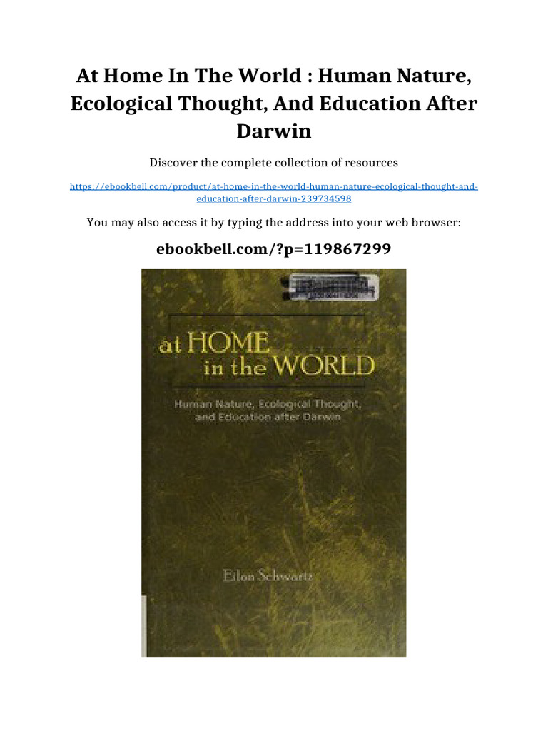 At home in the world : human nature, ecological thought, and education ...