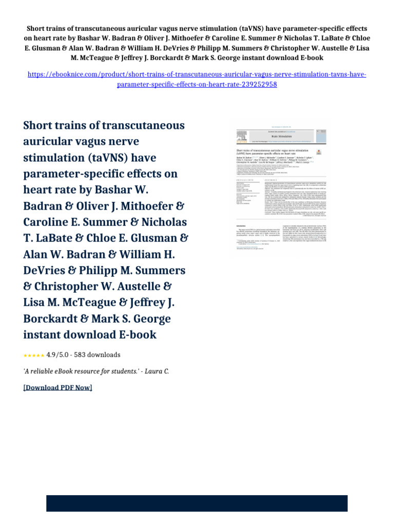 Short trains of transcutaneous auricular vagus nerve stimulation (taVNS ...