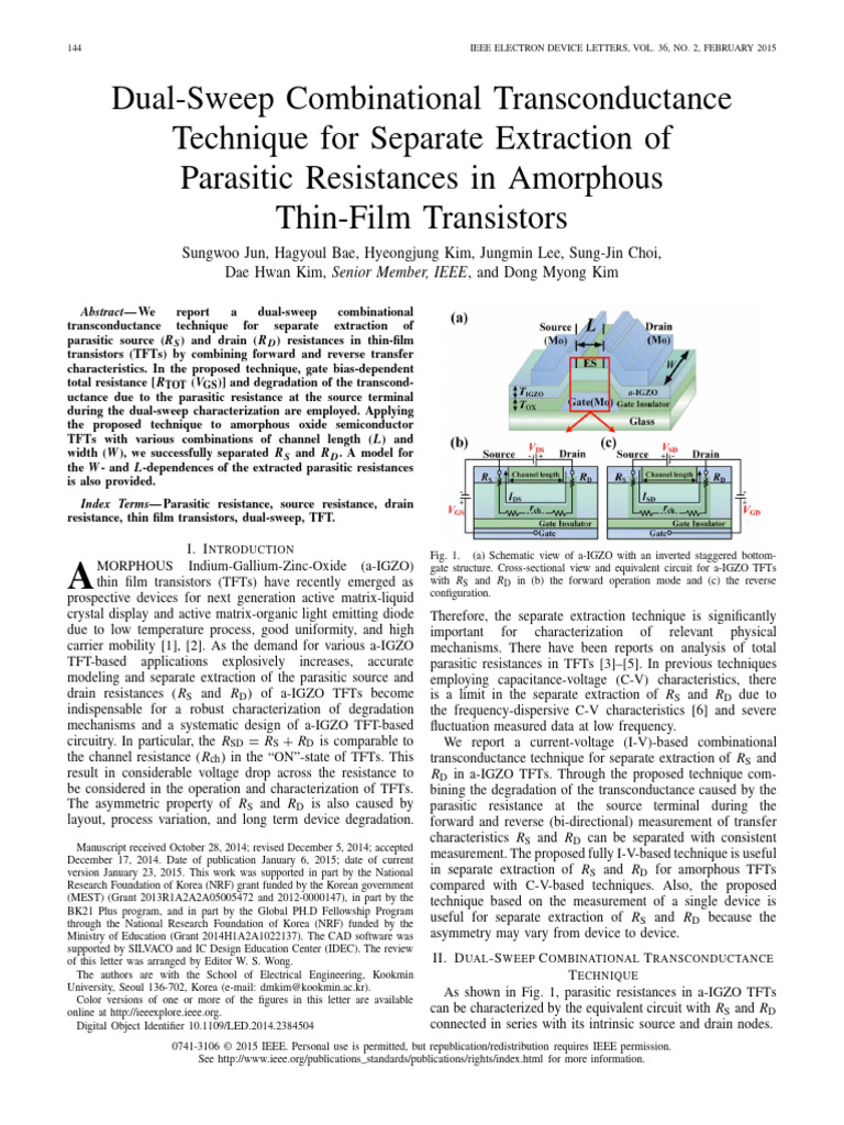 Dual-Sweep Combinational Transconductance Technique for Separate ...