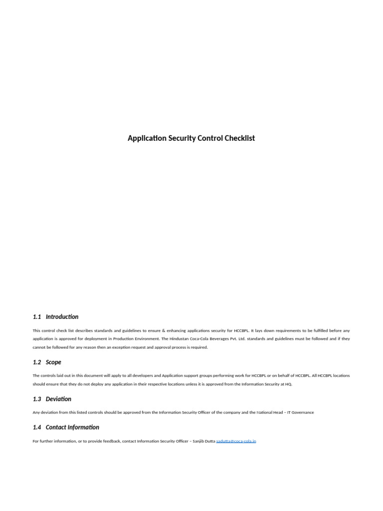 ARB Application Security Control Check List Draft V1.3 | PDF | World ...