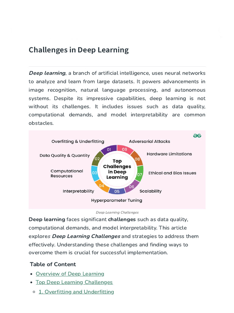 5. Challenges in Deep Learning | PDF | Deep Learning | Cloud Computing
