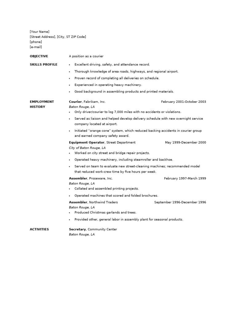 Various Career Fields Resume | PDF