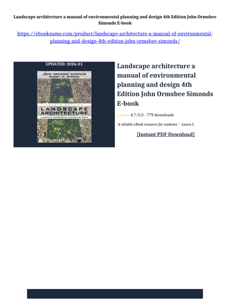 Landscape Architecture A Manual of Environmental Planning and Design ...