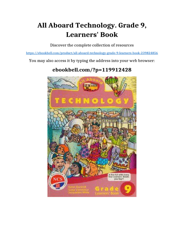 All Aboard Technology. Grade 9, Learners' Book Latest PDF 2025 | PDF