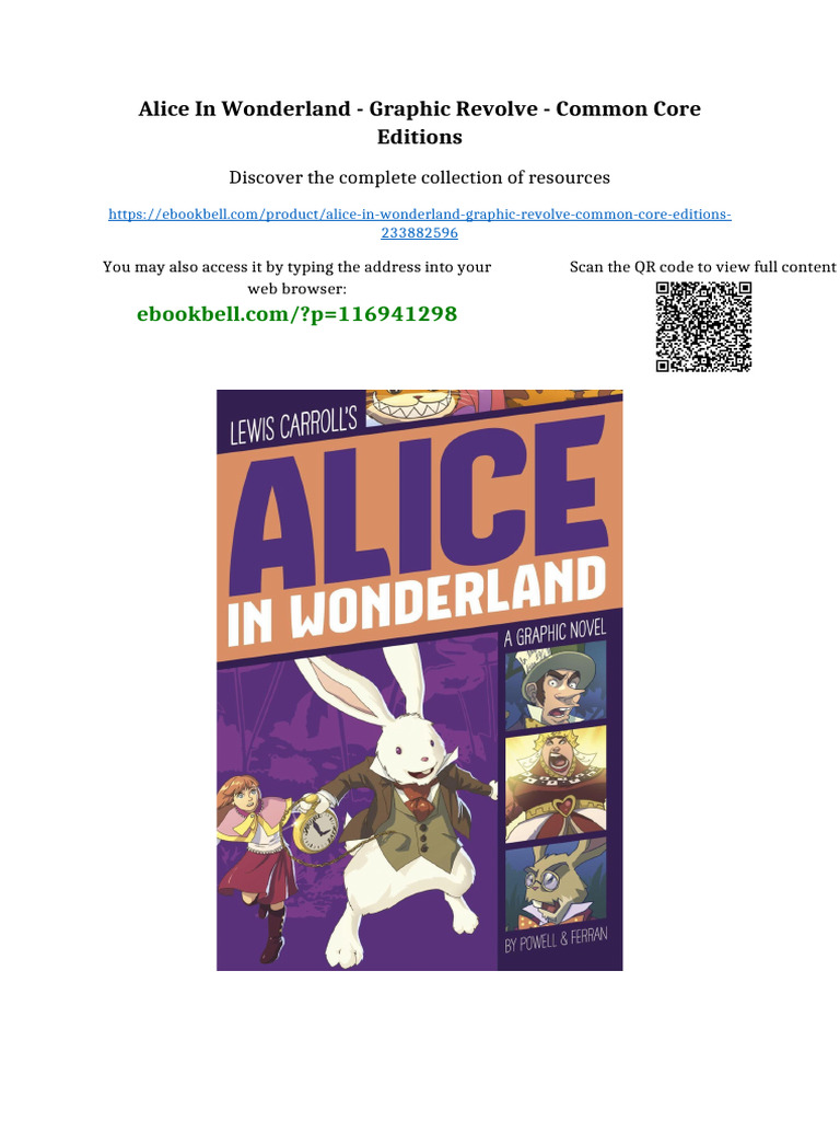 Alice in Wonderland - Graphic Revolve - Common Core Editions Complete ...