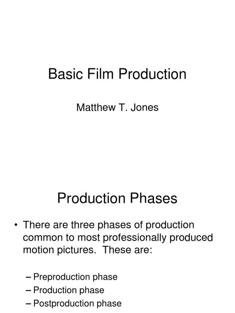 Basic Film Production: Matthew T. Jones | PDF | Screenplay | Plot ...