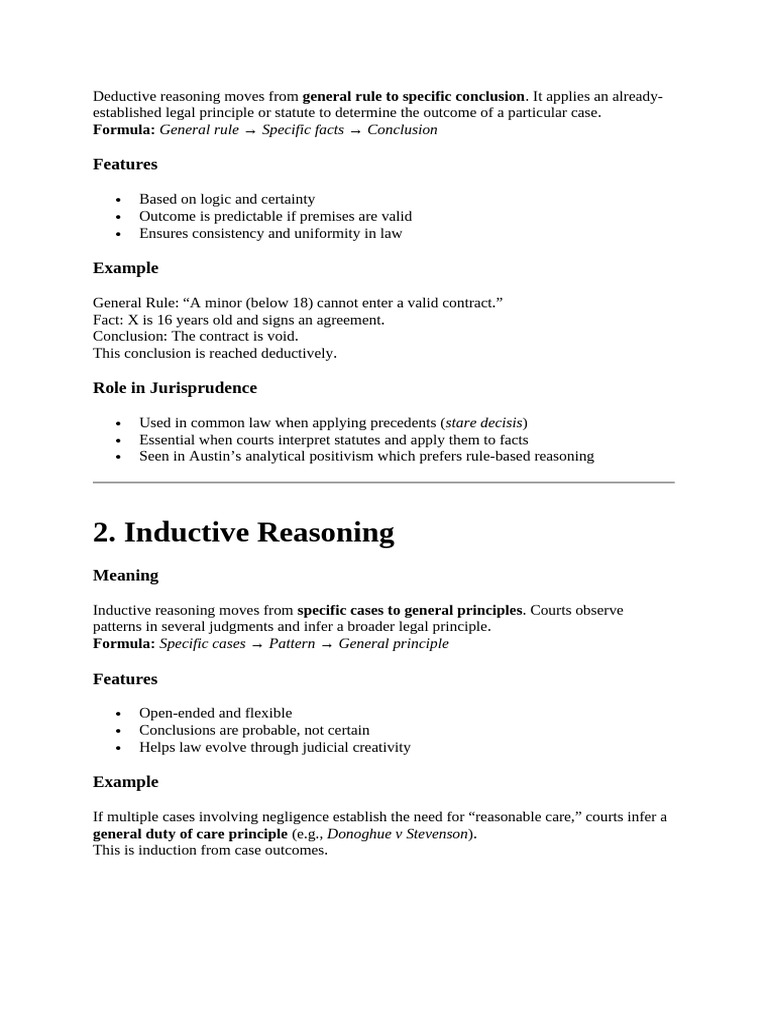 Deductive Reasoning Moves From General Rule to Specific Conclusion | PDF