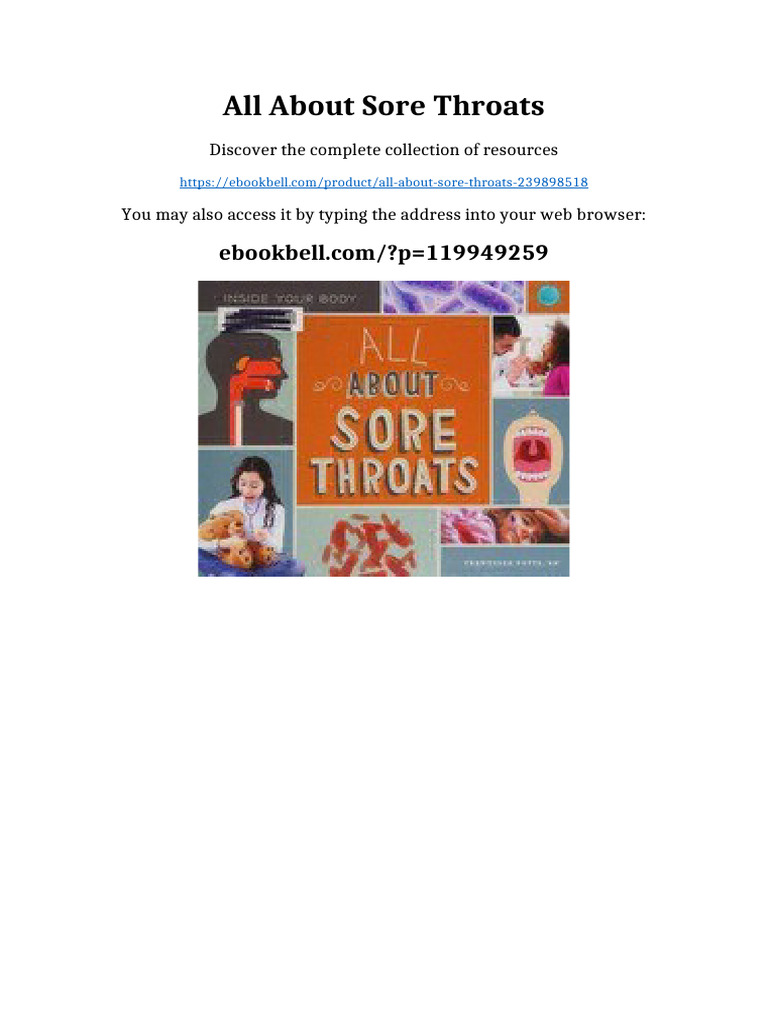 All About Sore Throats digital version 2025 | PDF | Literacy | Learning