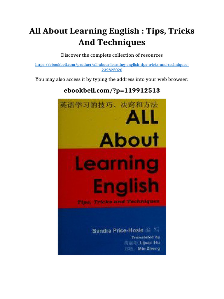 All About Learning English: Tips, Tricks and Techniques Full Access ...