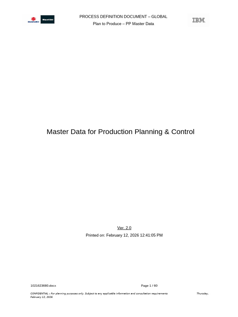 Pp g Pdd001 Master Data v.2.0 | PDF | Information
