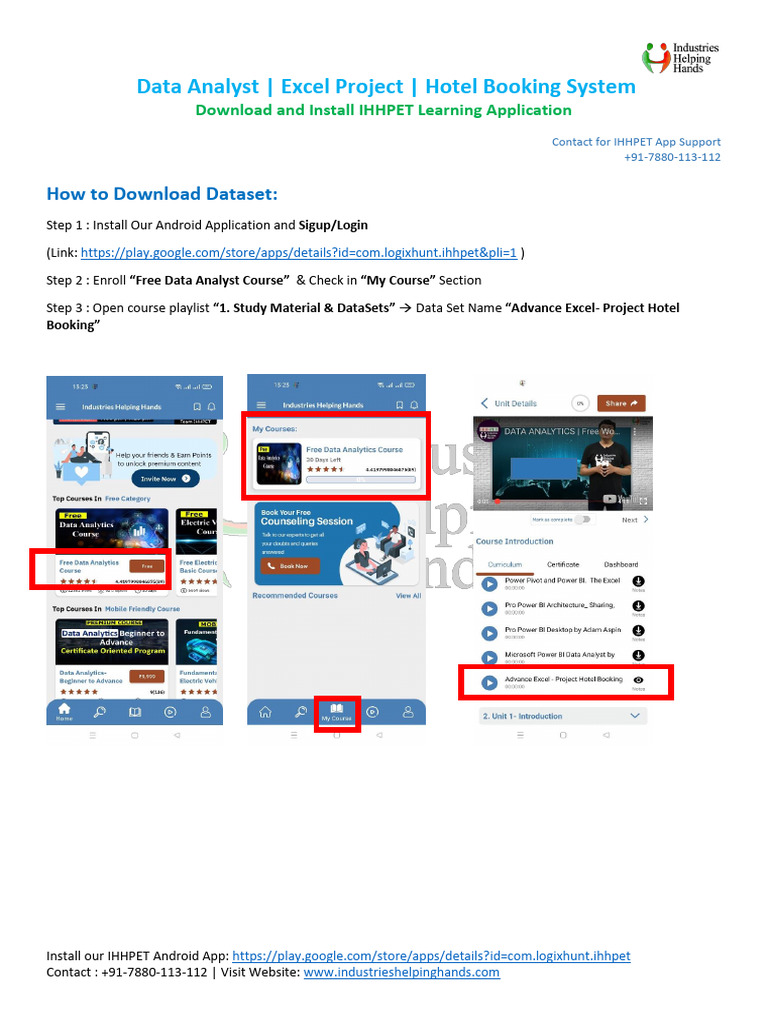 How to Download Data Set IHHPET ( Hotel Booking Excel Project) | PDF
