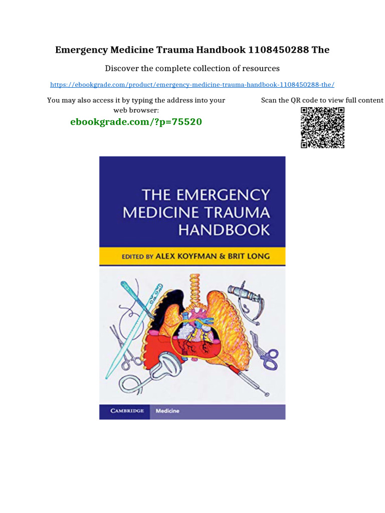 Emergency Medicine Trauma Handbook 1108450288 The digital download ...