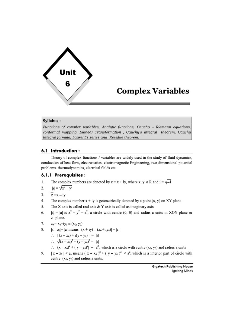 Complex Variables | PDF