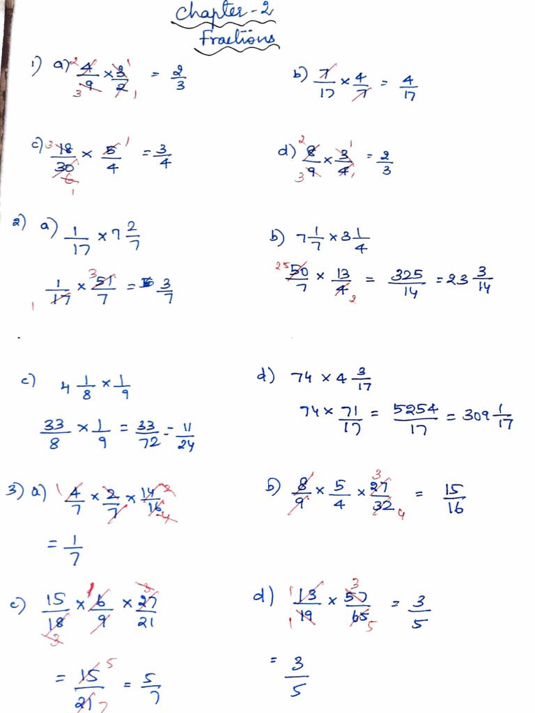 STD Vii Math CH 2 Fractions | PDF