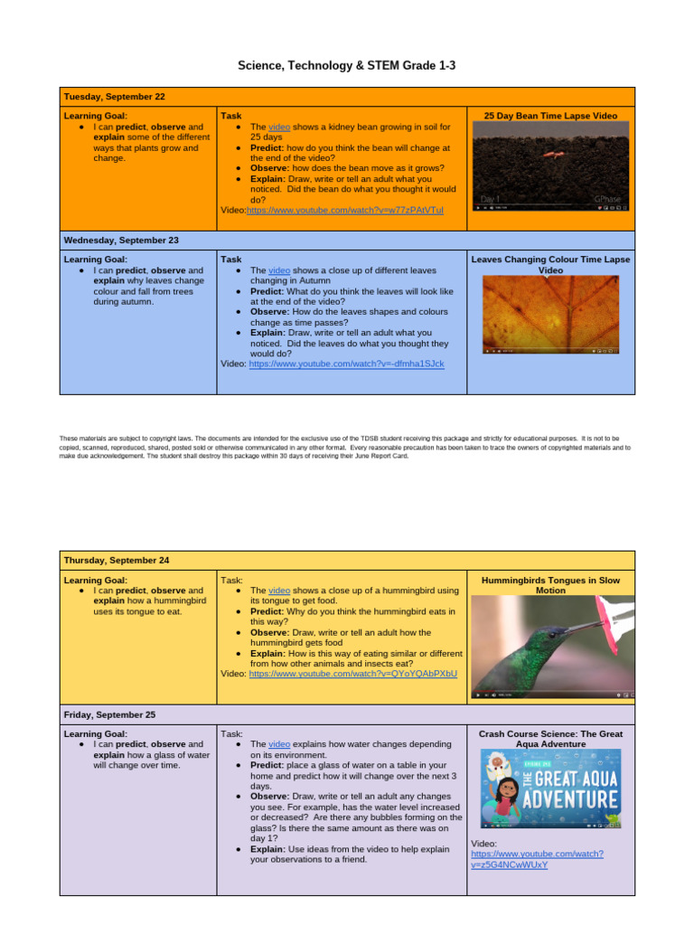 Science and Technology Grade 1 - 3 | PDF