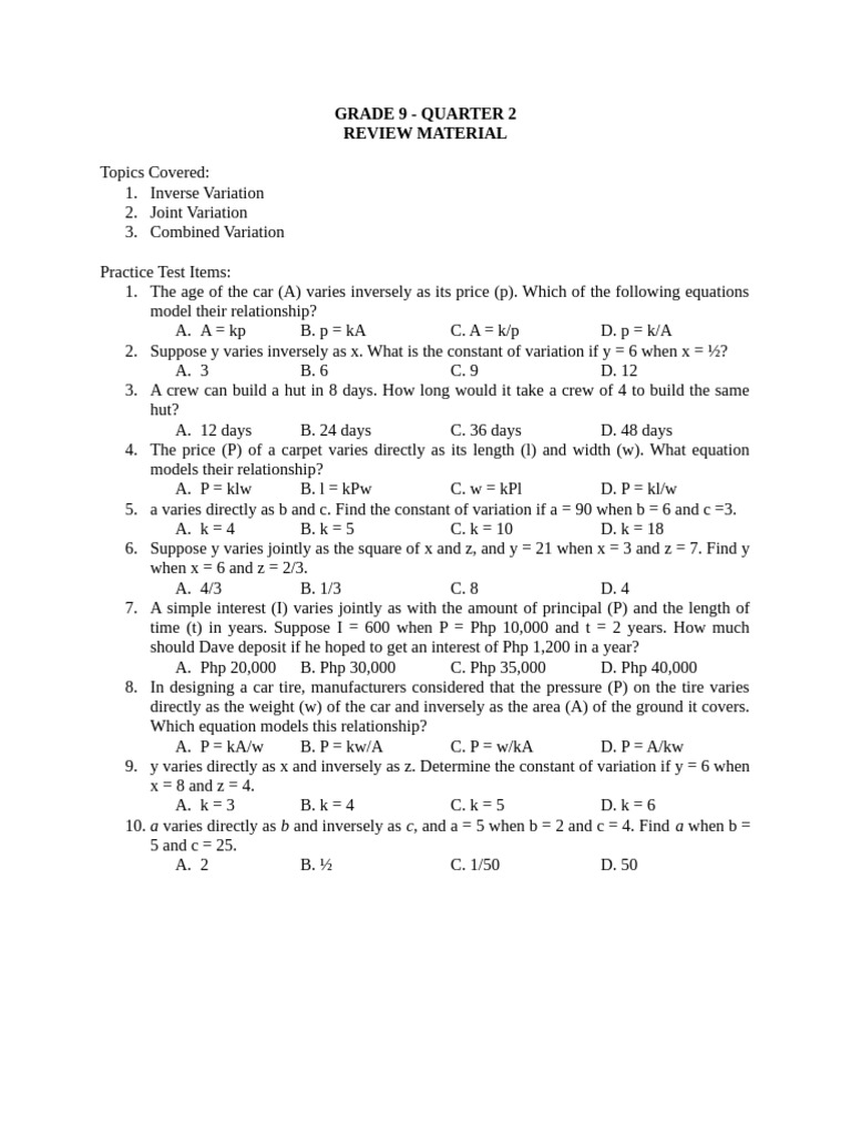 GRADE 9 Review Material 2 | PDF | Chess Openings | Chess