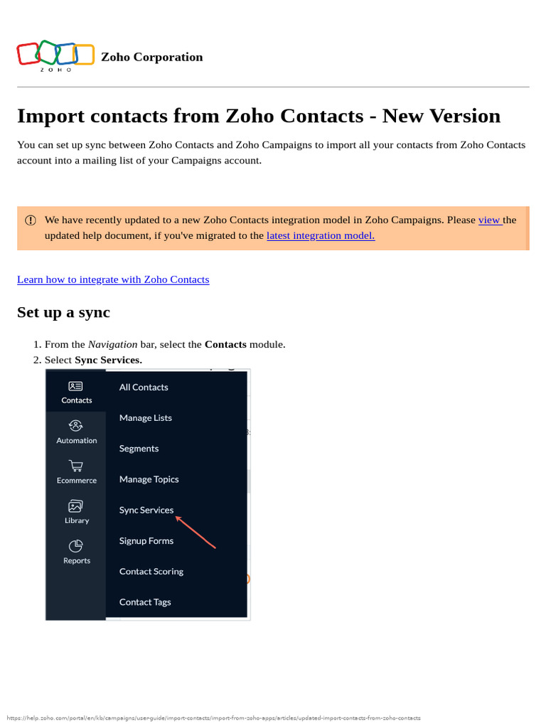Updated Import Contacts From Zoho Contacts | PDF | Computing | System ...