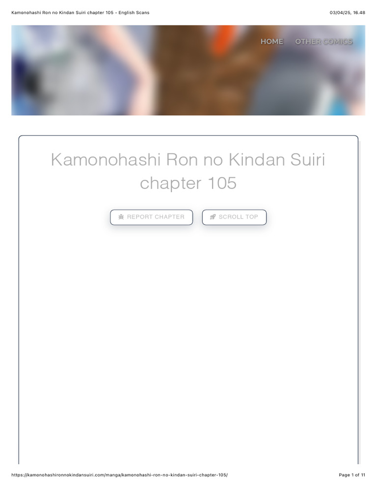 Kamonohashi Ron No Kindan Suiri Chapter 105 - English Scans | PDF