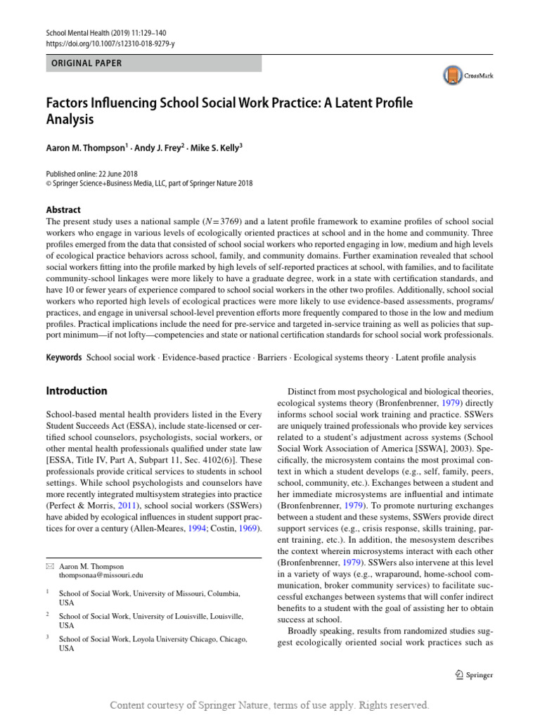 School Social Work Practice | PDF | Akaike Information Criterion
