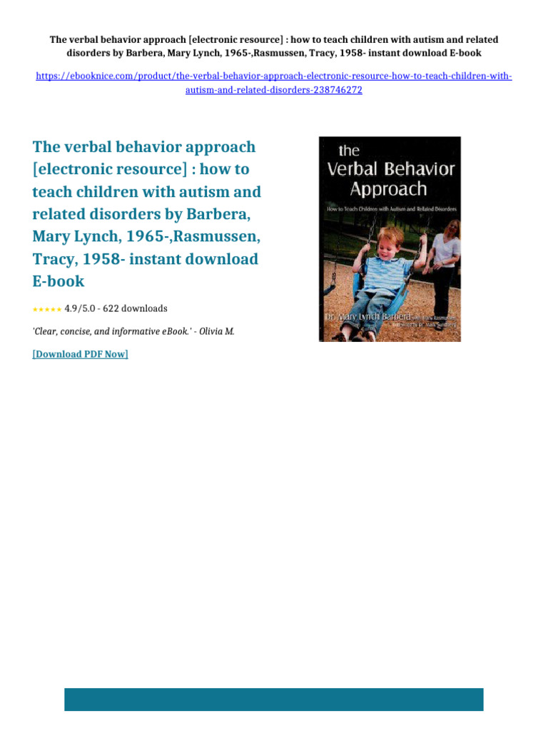 The verbal behavior approach [electronic resource] : how to teach ...