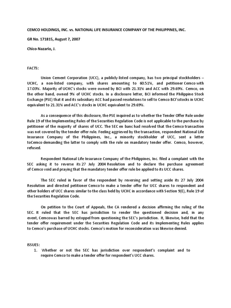 SEC Jurisdiction Upheld in Indirect Acquisition of Public Company Shares Case Requiring ...