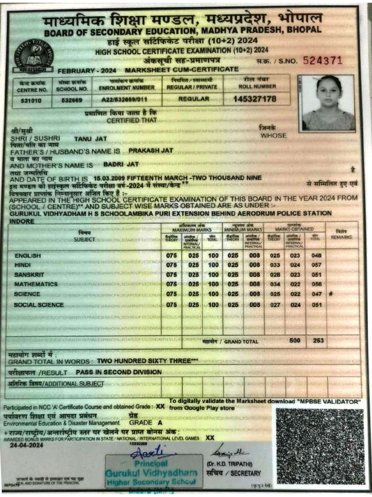 10TH MARKSHEET | PDF