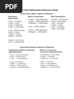 Florida FAST Math Reference Sheets 2024-2025 | PDF | Area | Gallon