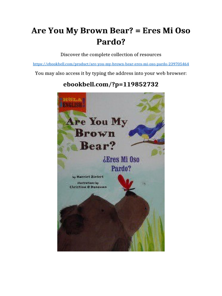 Are you my brown bear? = Eres mi oso pardo? online pdf | PDF ...
