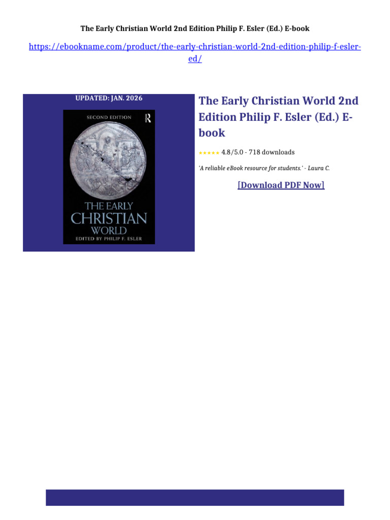 The Early Christian World 2nd Edition Philip F. Esler (Ed.) Ebook ...