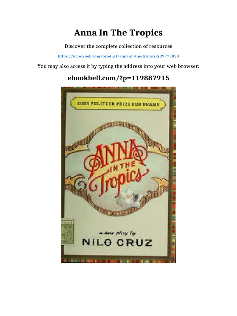 Anna in The Tropics Digital Download | PDF | Image | Idolatry