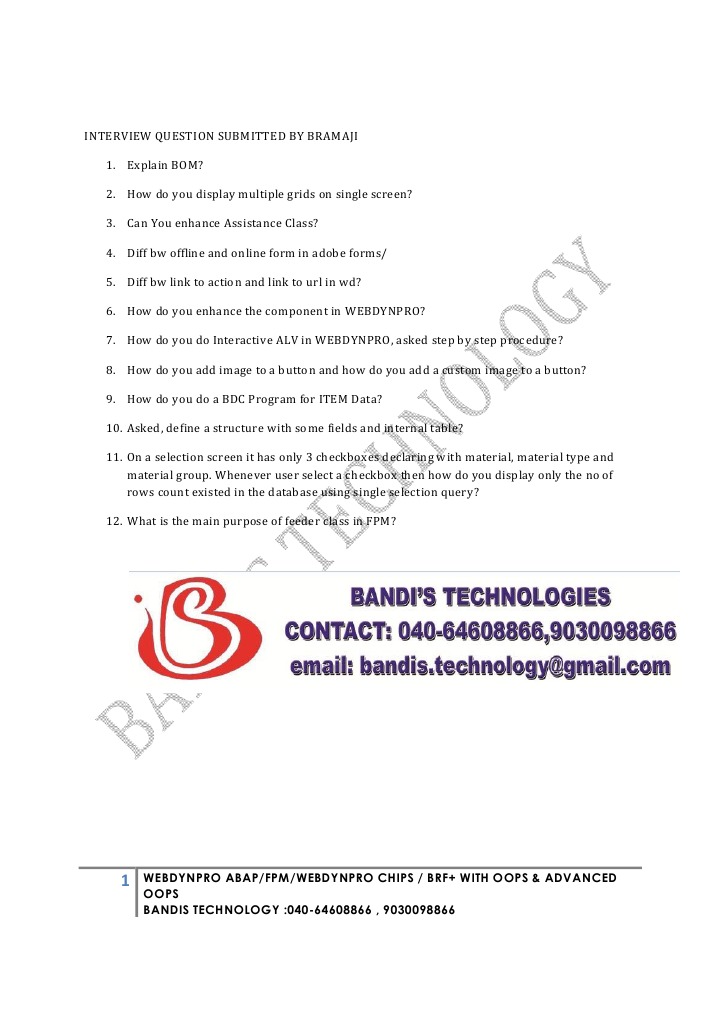 Webdynpro Interview Questions Guide | PDF