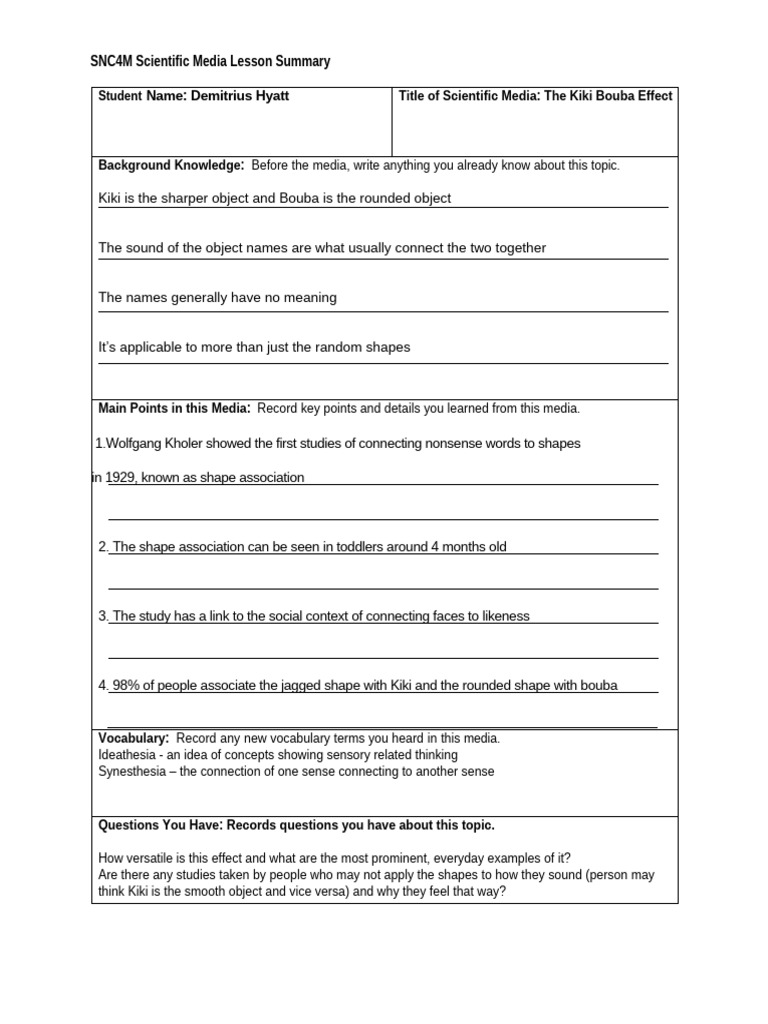Lesson Summary Worksheet SNC4M Sept 2025 | PDF