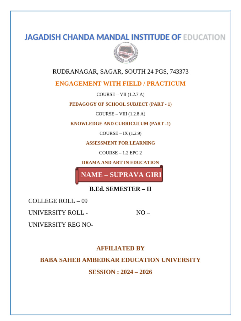 Main Cover Page For All Practicum | PDF