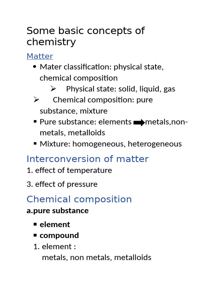 Some Basic Concepts of Chemistry | PDF