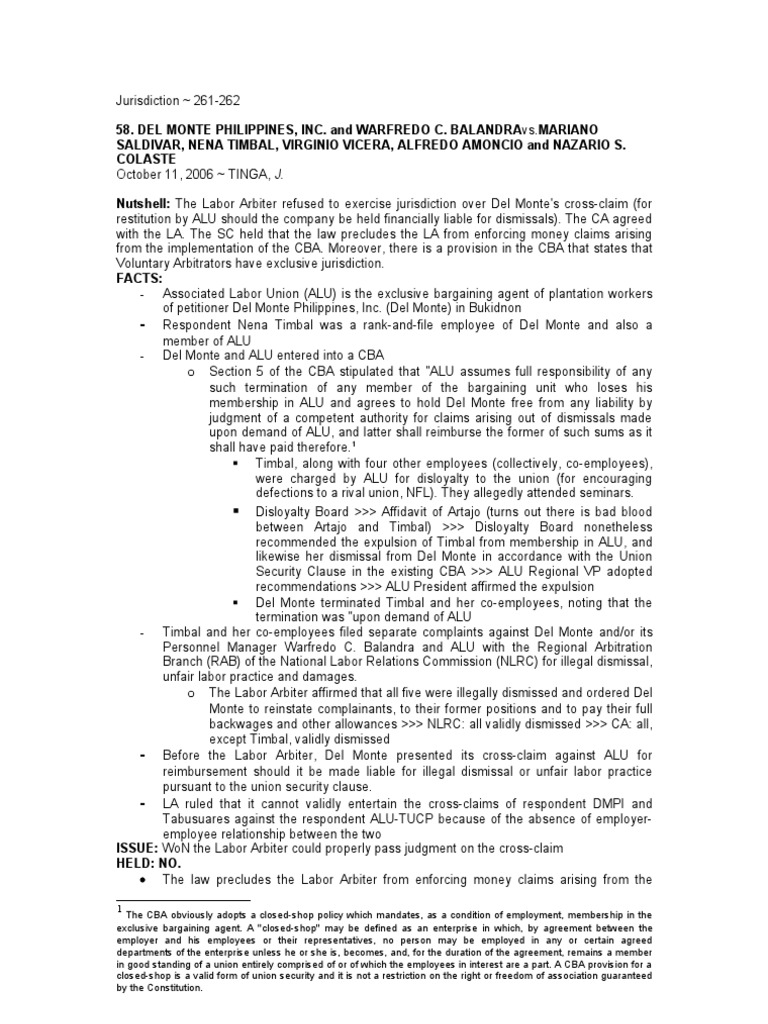 Labor Arbiter Jurisdiction Limits | PDF | Arbitration | Trade Union