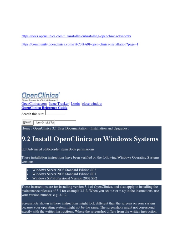 Open Clinica Installation Process | PDF | Postgre Sql | Oracle Database