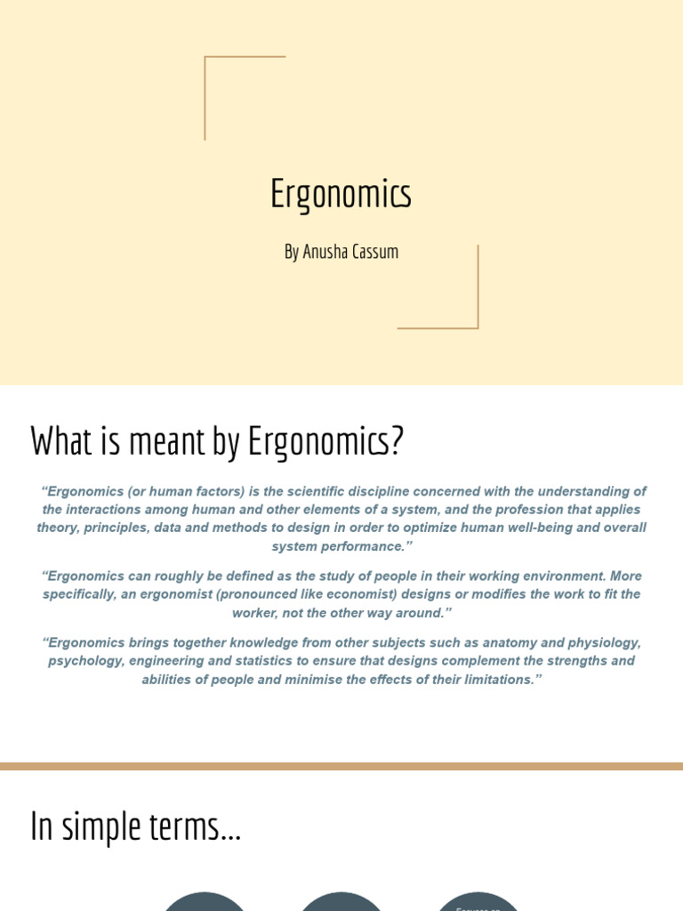 Ergonomics by Anusha Cassum | PDF