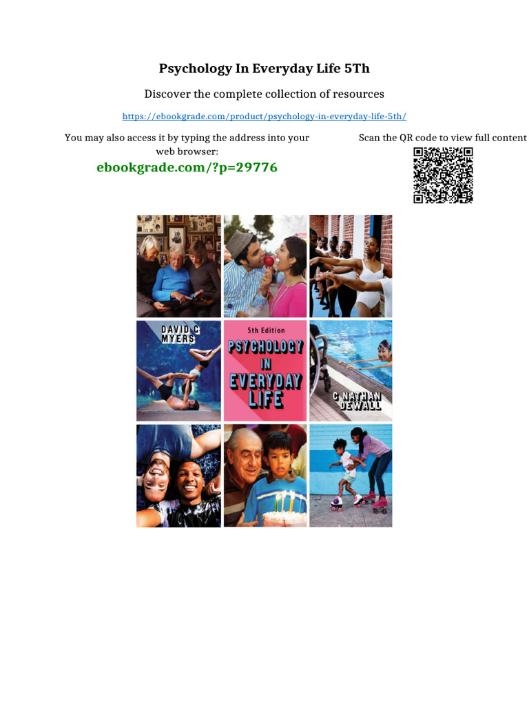 Psychology In Everyday Life 5th Edition Free